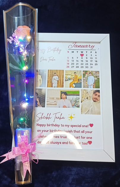 Birthday, Anniversary Gift White Wooden Frame | Get Free Light Flower ...